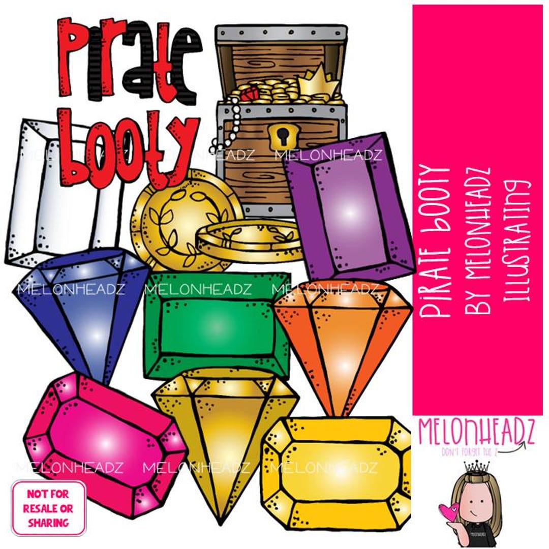 Pirate Booty Clip Art, Jewels, Gems, Coins COLORED Version - Etsy
