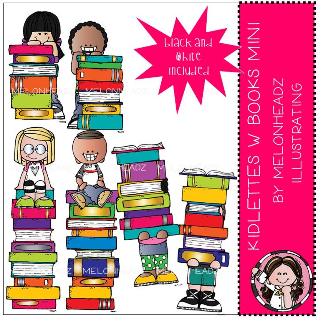 Kidlettes With Books Clip Art - Mini - Etsy