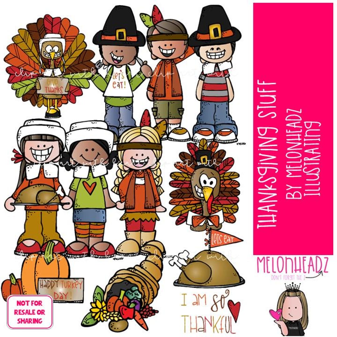 Thanksgiving Stuff Clip Art, Turkey Clip Art COLORED Version - Etsy