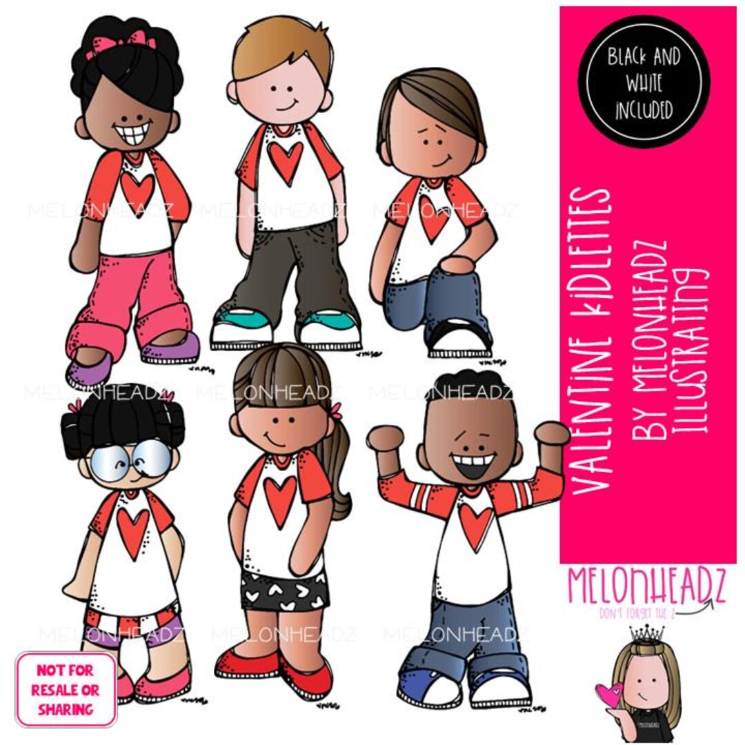Valentine Kidlettes Clip Art - Mini - Etsy