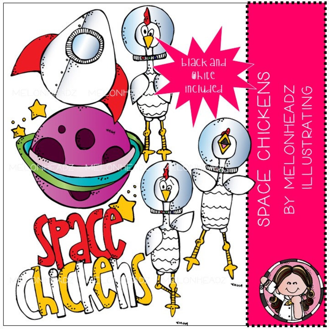 Space Chickens Clip Art - Mini - Etsy