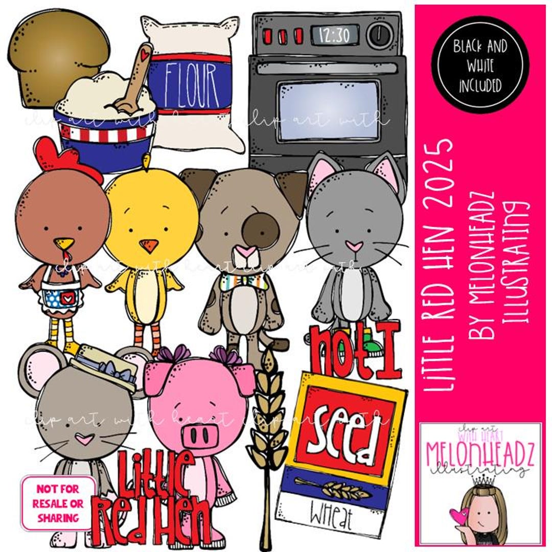 Little Red Hen Clip Art 2025 Literature Clip Art Book Companion Clip ...