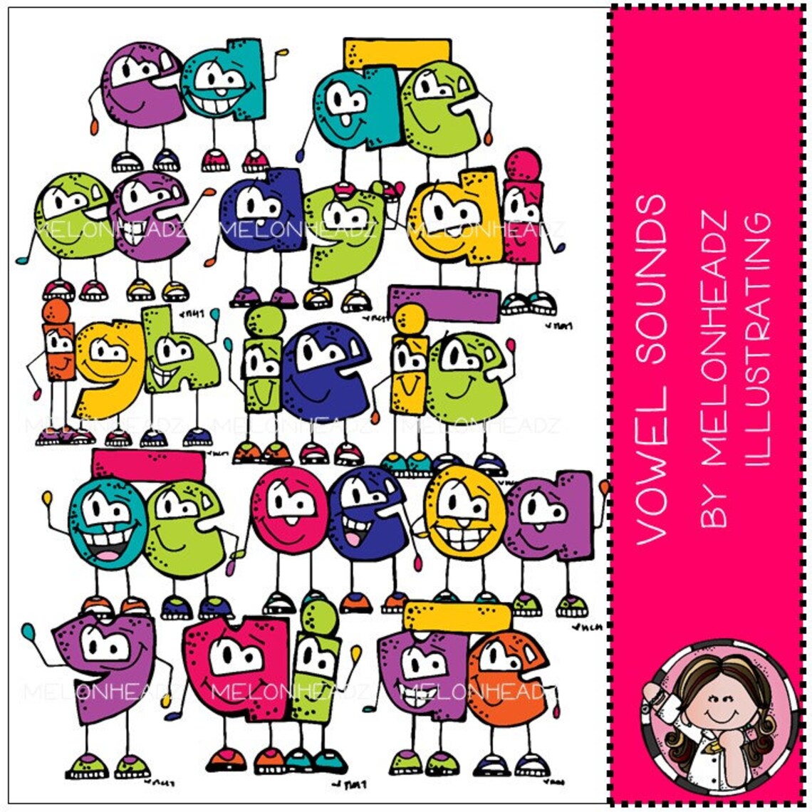 Sonidos vocálicos clip art COMBO PACK | Etsy España