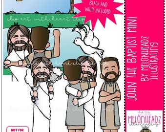 John the Baptist Baptizes Jesus, New Testament Clip Art, Bible Clip Art ...