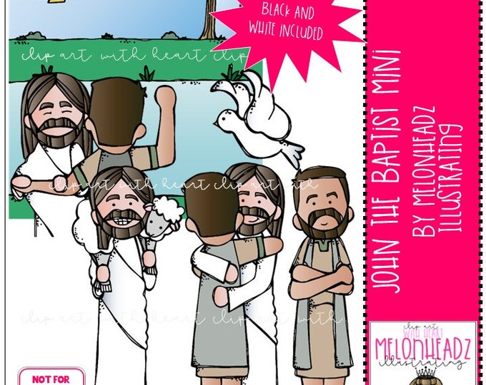 John the Baptist Digital Clipart (black & White Line Art Version ...