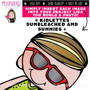 Kidlettes Clip Art, Sun Bleached and Sunnies, Summer Mini - Etsy