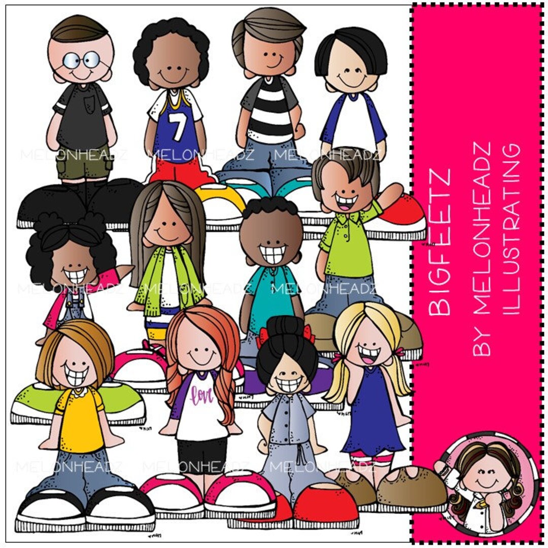 Bigfeetz Clip Art - COMBO PACK - Melonheadz Illustrating - Etsy