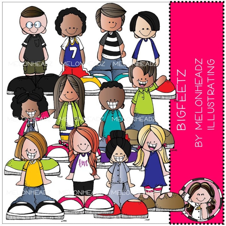 Bigfeetz Clip Art COMBO PACK Melonheadz Illustrating - Etsy
