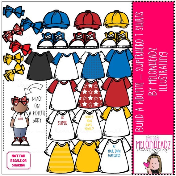 Build a Kidlette Clip Art Super Ts COMBO PACK | Etsy