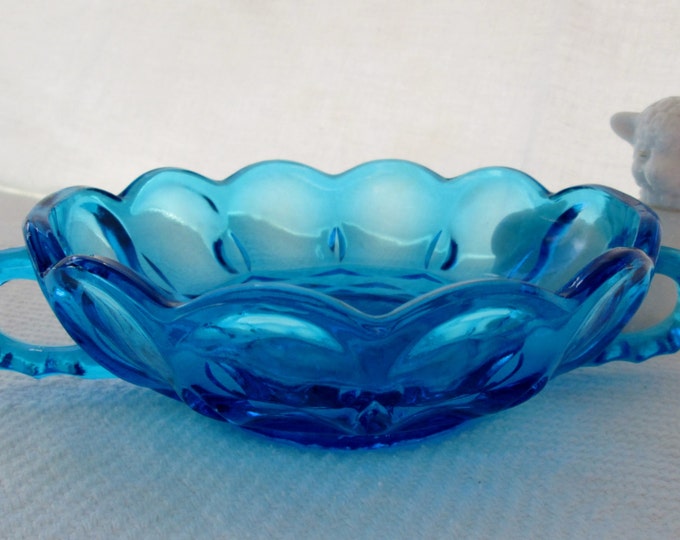 Vintage Blue Glass Candy Dish Decorative With Handles Something Blue - Etsy