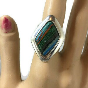 Jay King Desert Rose Trading DTR Ring Rainbow Calsilica 925 Sterling ...