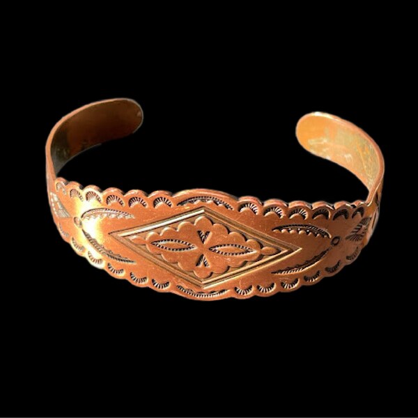 Southwest Copper Stamped Cuff Bracelet - Etsy