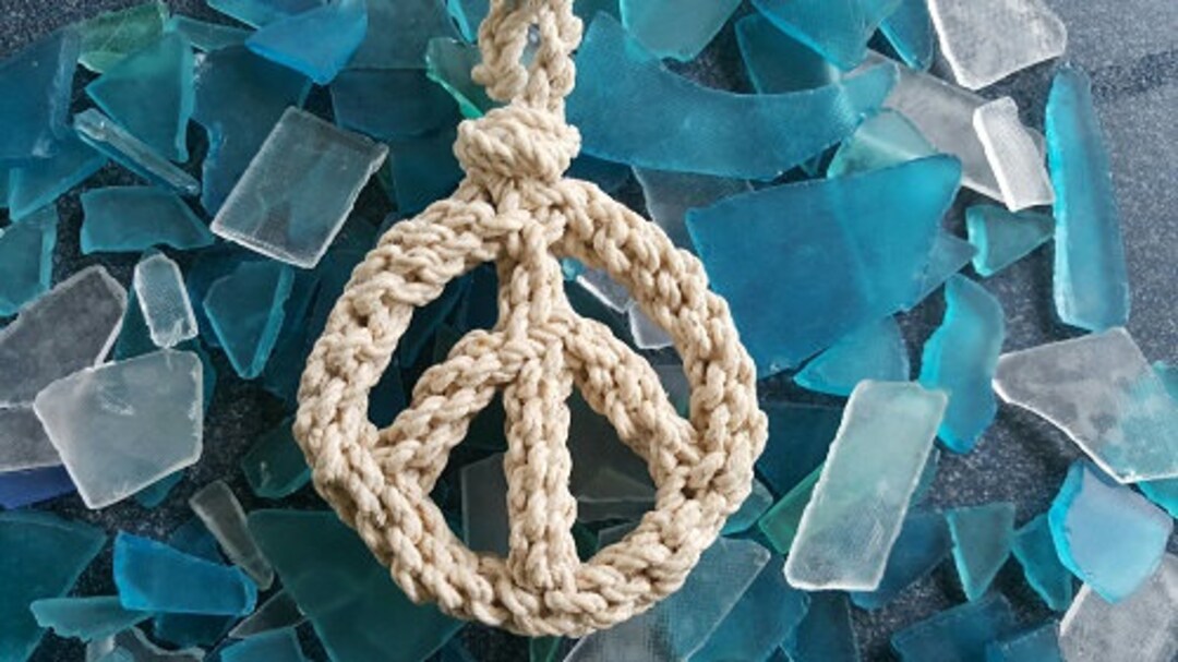 Hand Tied Cotton Rope Peace Sign, Boho Nautical Decor - Etsy