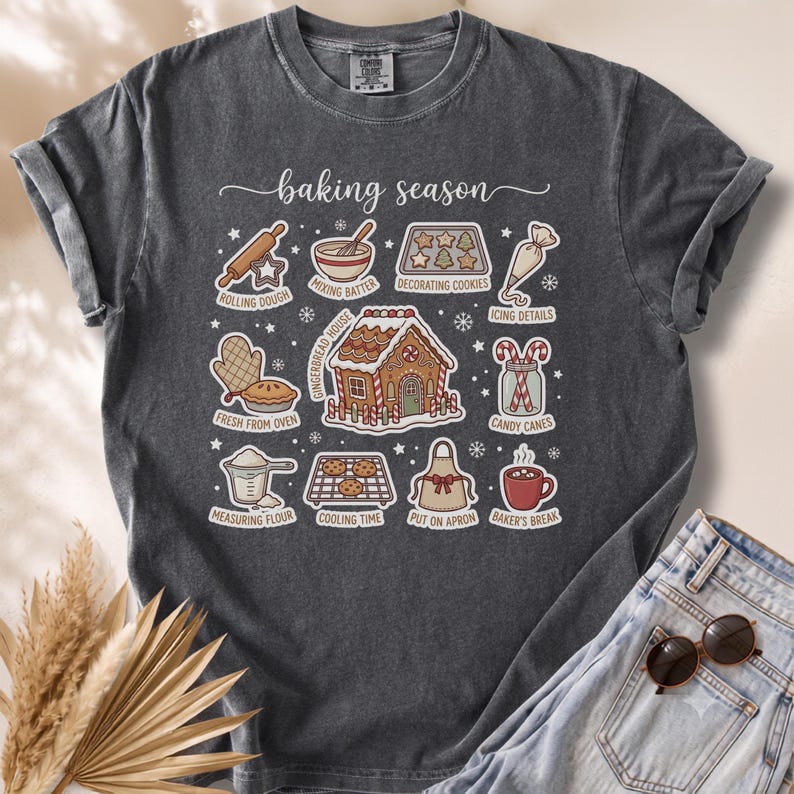 Comfort Colors® Christmas Baking Shirt, Cookie Baking Tee, Retro ...