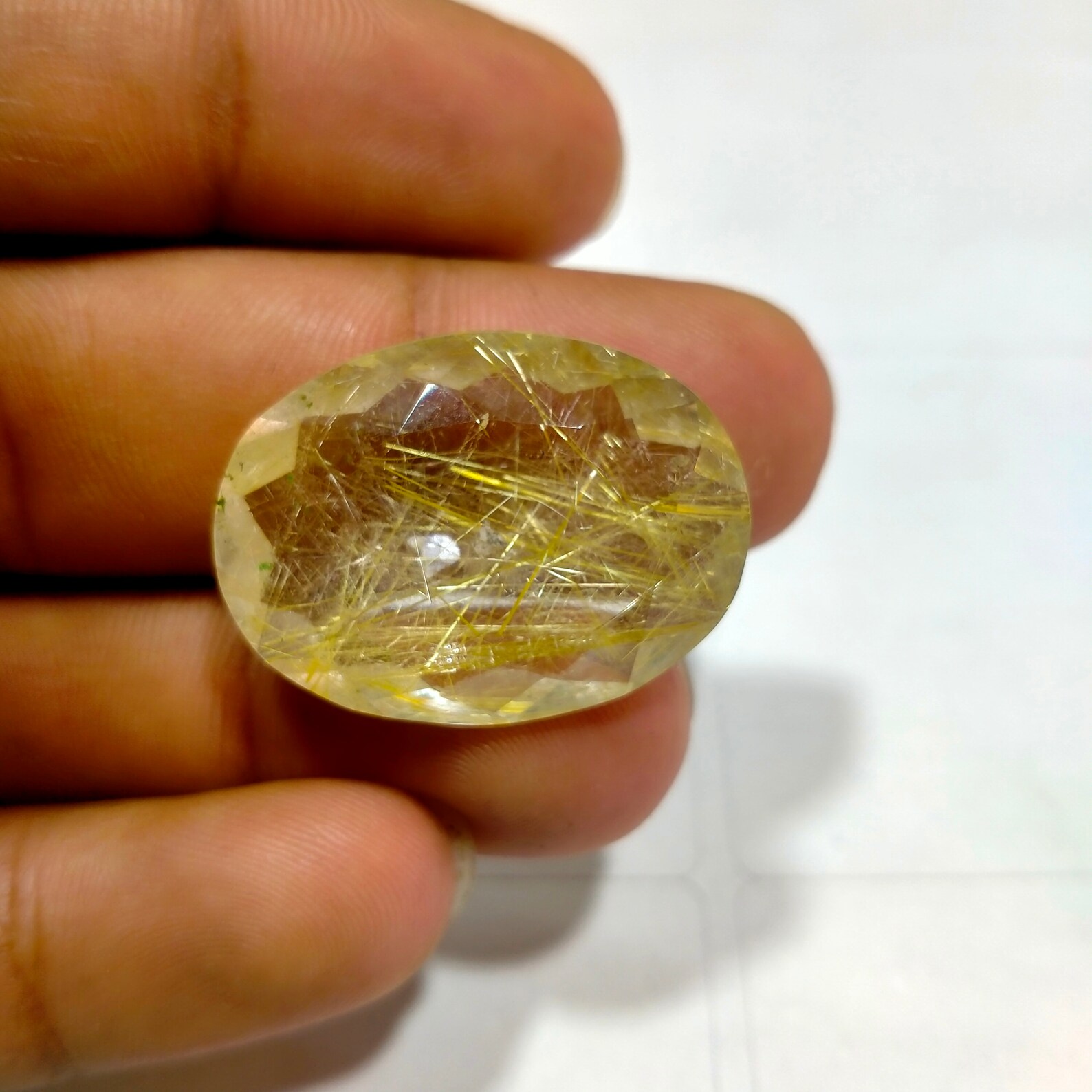 Golden Rutilated Quartz / Rutilated Quartz Faceted Cut / 100% | Etsy
