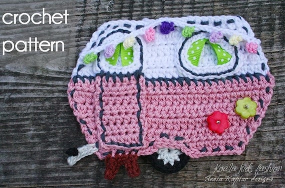Items similar to Crochet Pattern - Retro Caravan application - pdf ...