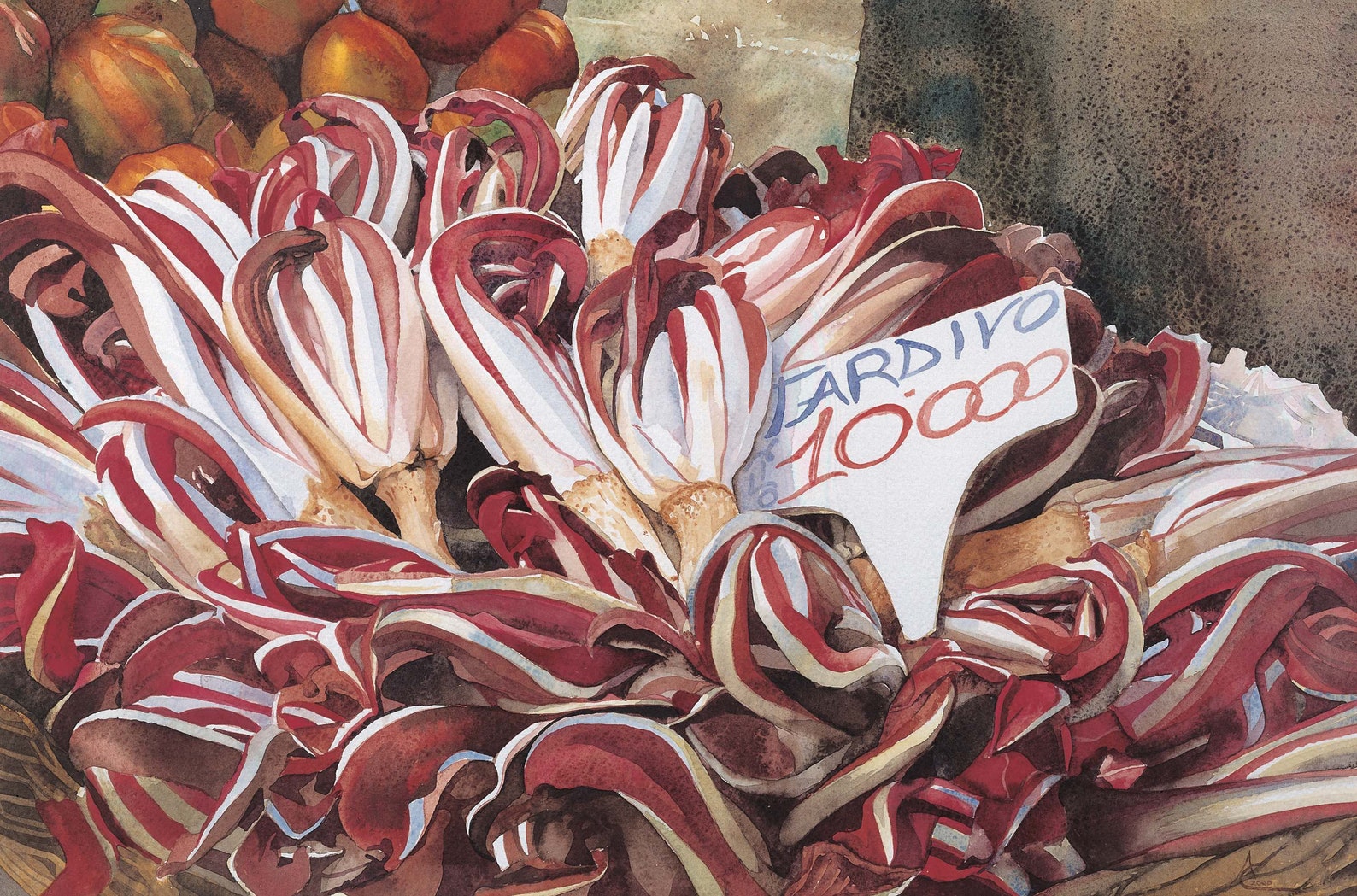 Tardivo Radicchio Red Chicory Watercolour Giclée Print - Etsy