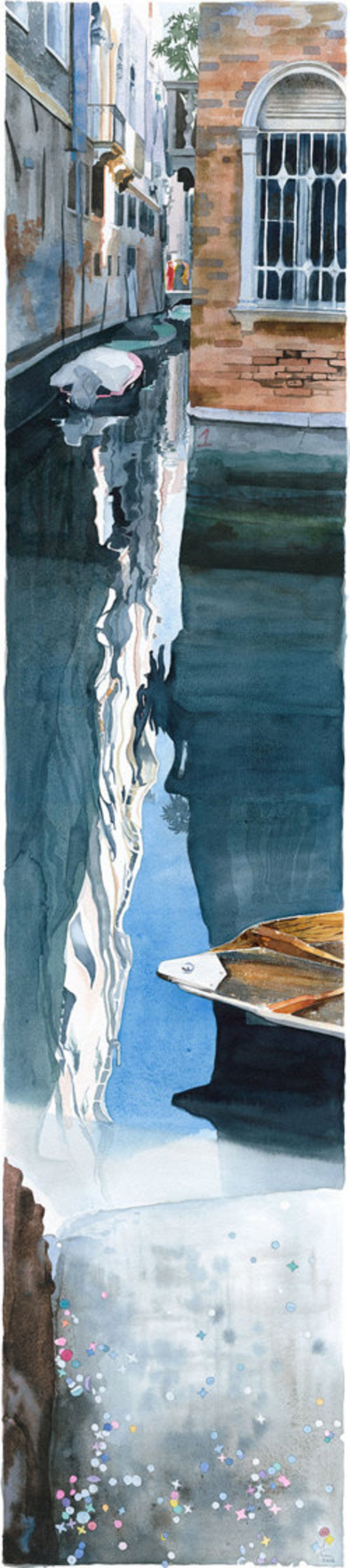 Watercolour Giclée Print Reflection on Water Between Venetian - Etsy