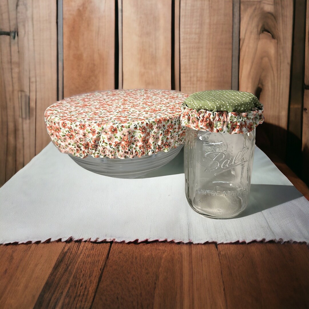 Reversible Bowl Cover, Cotton Jar Bonnet, Cloth Sourdough Bread ...