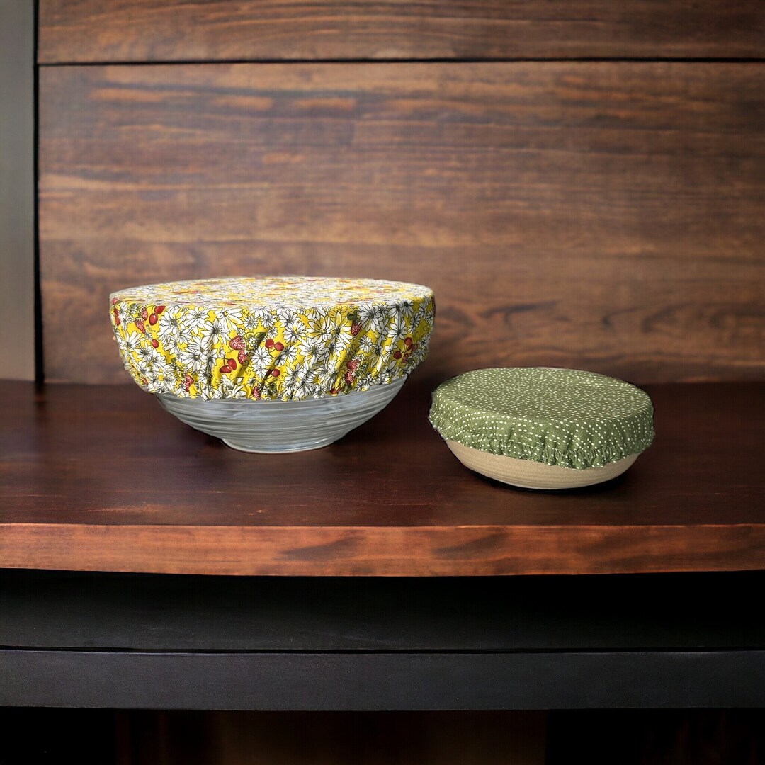 Reversible Bowl Cover, Cotton Jar Bonnet, Cloth Sourdough Bread ...