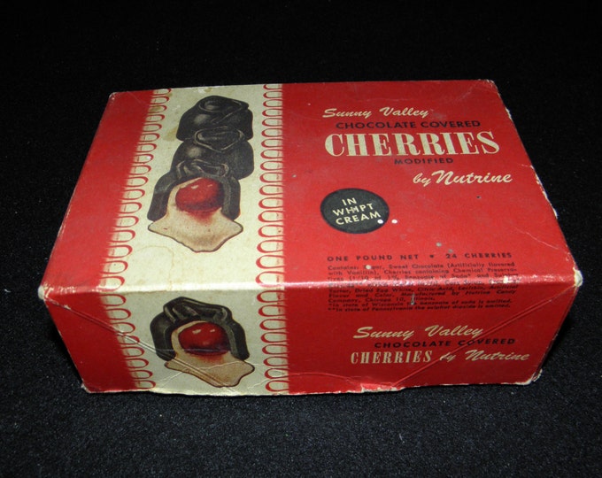 Vintage Nutrine Candy Company Sunny Valley Chocolate Covered Cherries ...