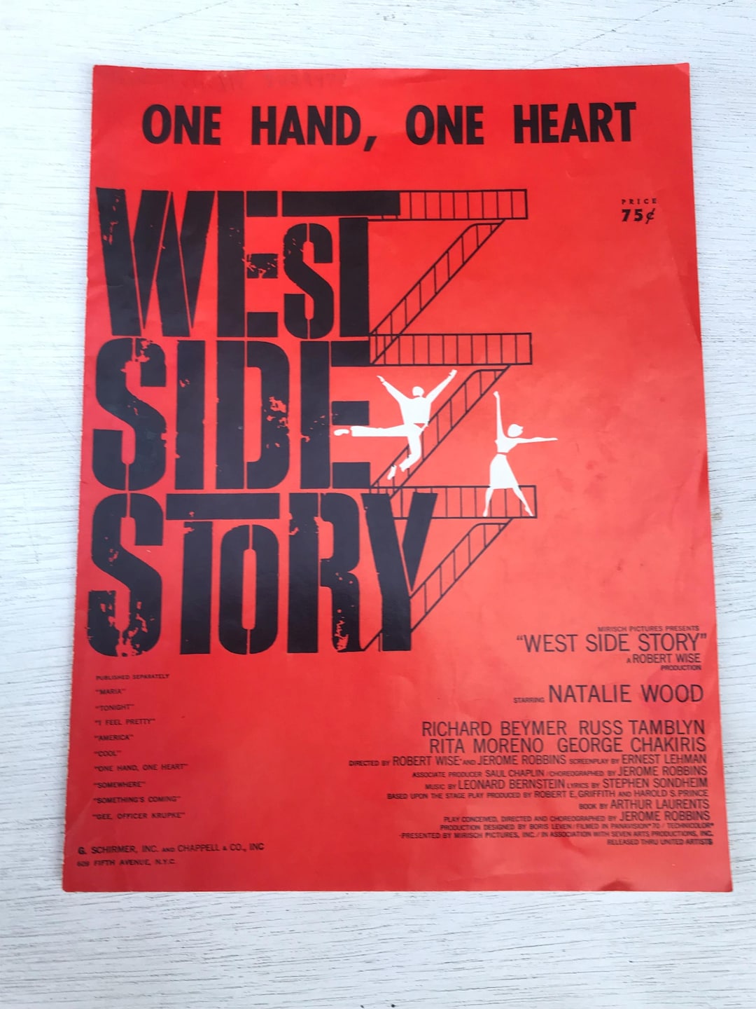 Vintage One Hand One Heart Sheet Music From West Side Story - 1957 ...