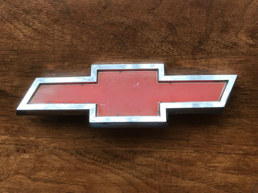 Vintage Chevy Red Bowtie Emblem 1967 From Dustymillerantiques - Etsy