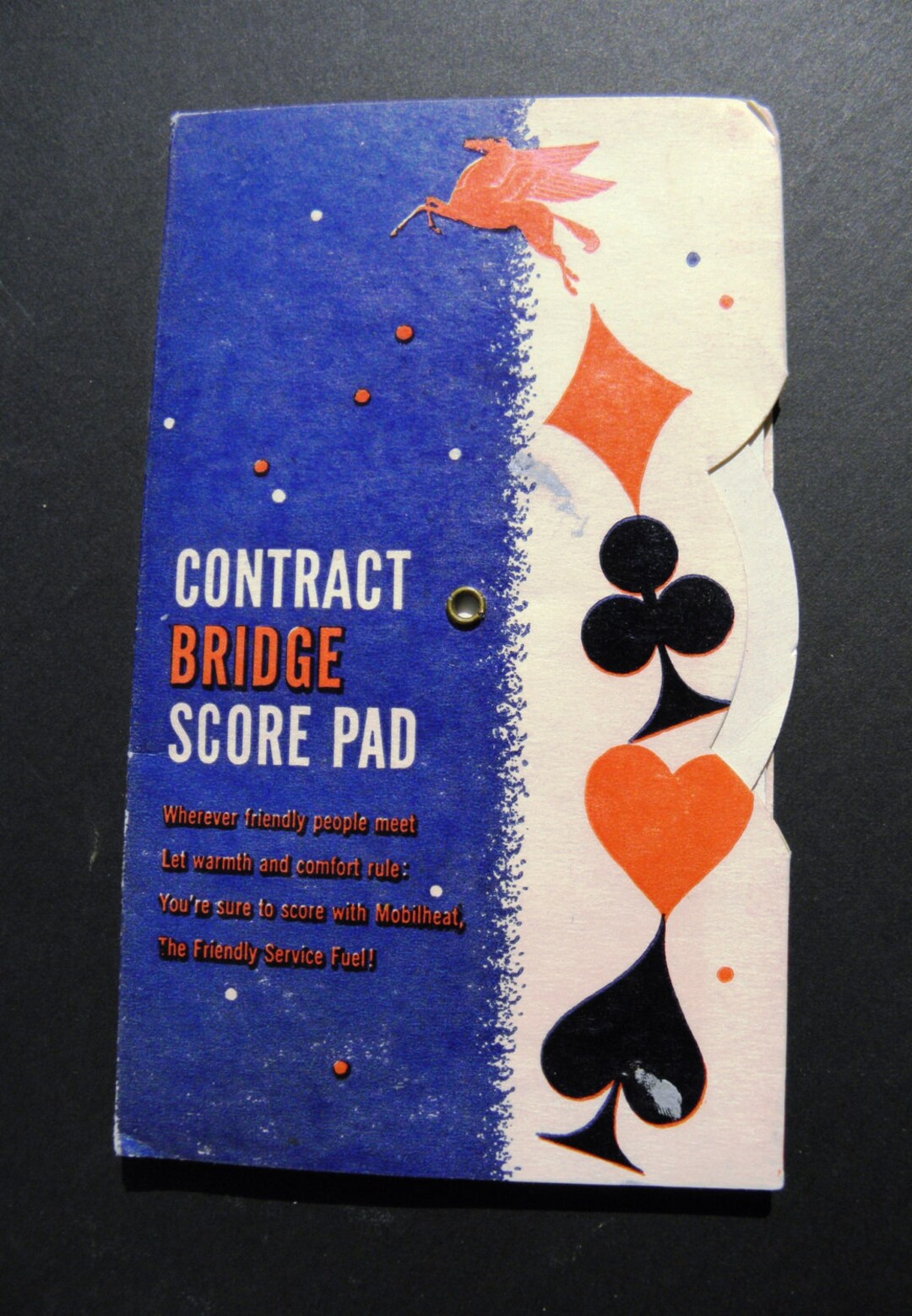 Vintage Sacony-vacuum Oil Company Mobilheat Contract Bridge Score Pad ...