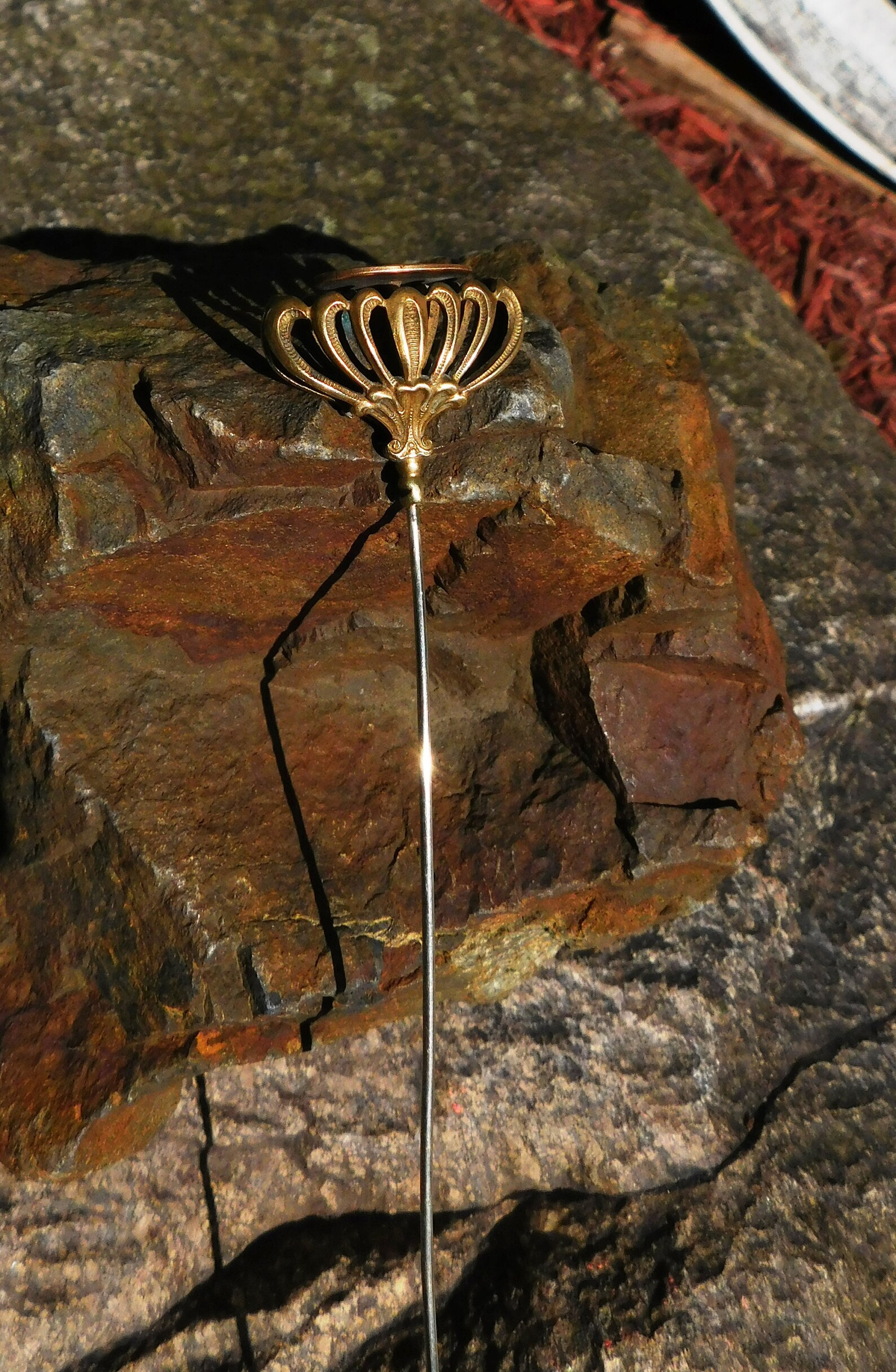 Vintage Long Brass & Copper Hat Pin Circa 1900 From | Etsy