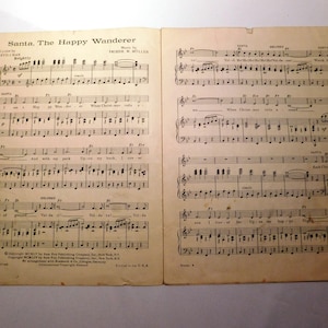 Vintage Santa the Happy Wanderer Sheet Music 1945 From ...