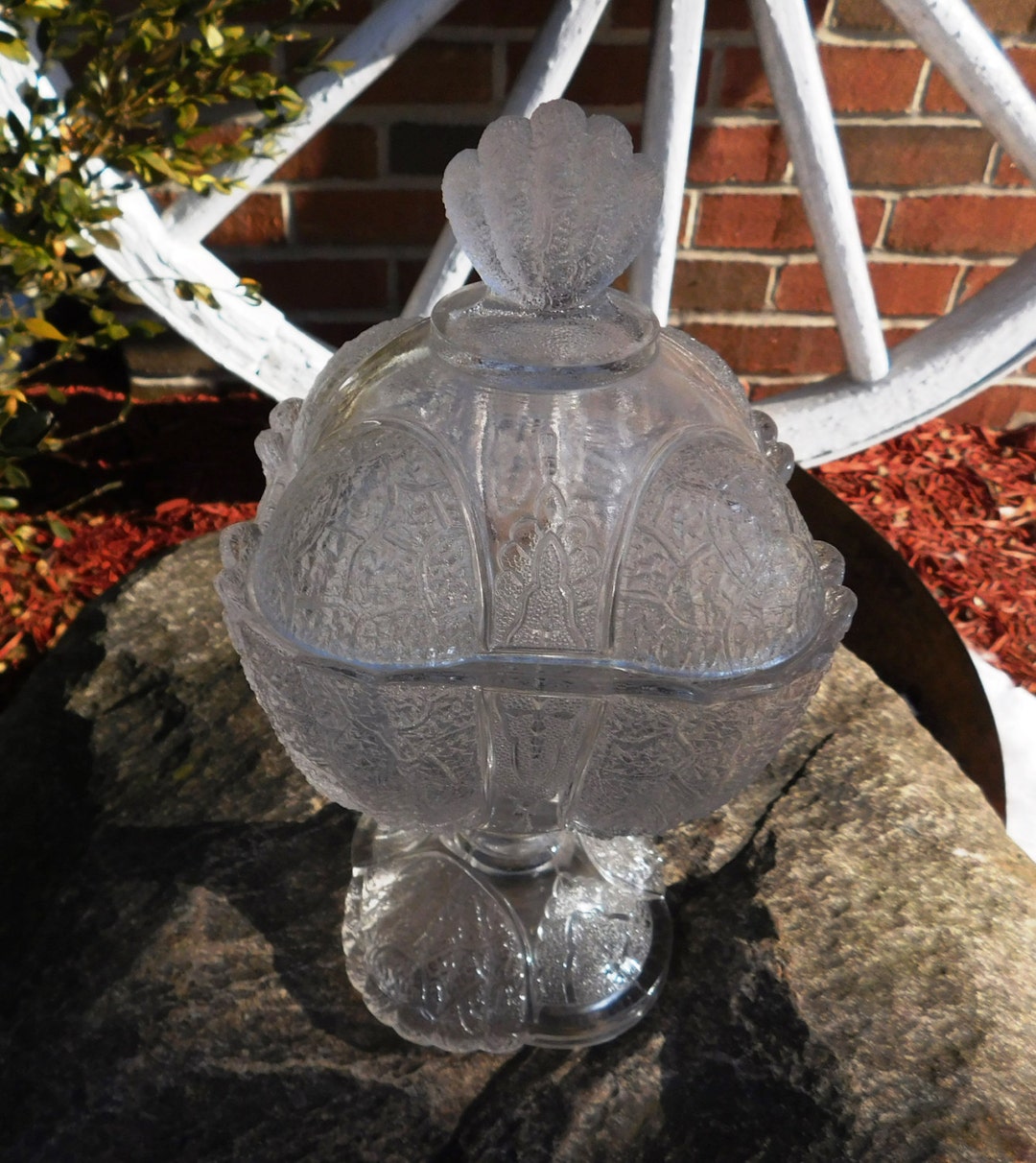 Vintage George Duncan & Sons EAPG Glass Shell and Tassel Compote With ...