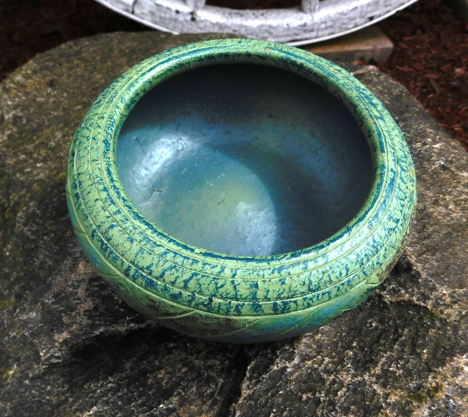 Vintage Unmarked Green Incised Bulb Planter 1970s From ...