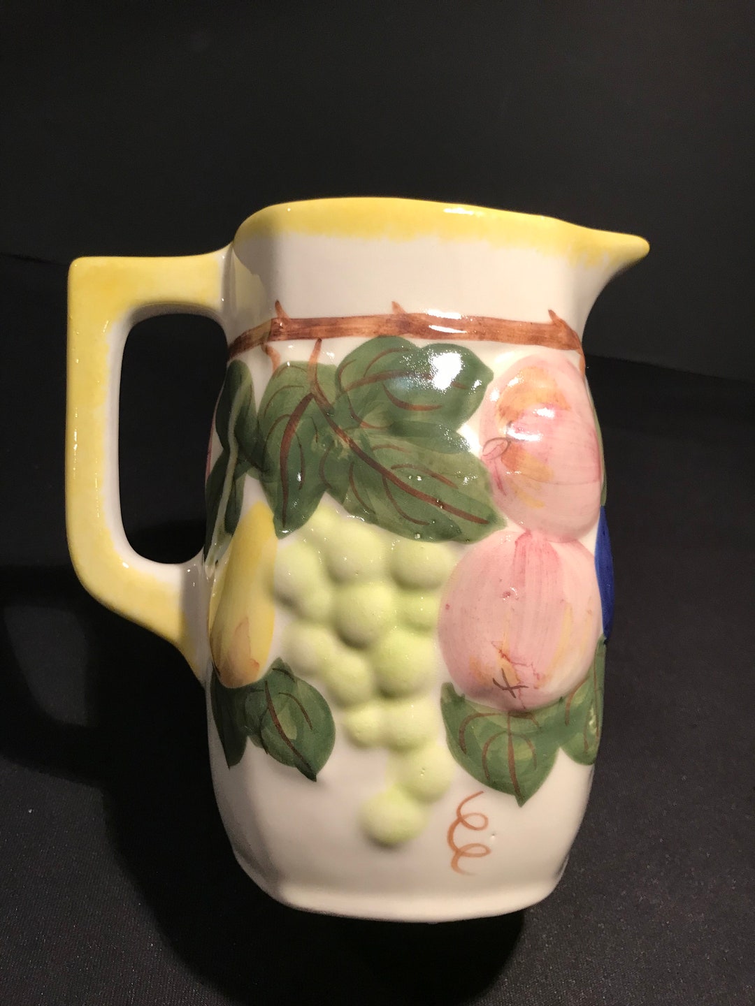 Vintage Cash Family Sculptured Fruit Pitcher - 1945 - From ...