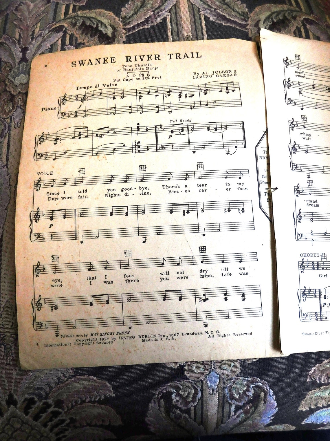 Vintage Swanee River Trail Sheet Music by Al Jolson & Irving Caesar ...