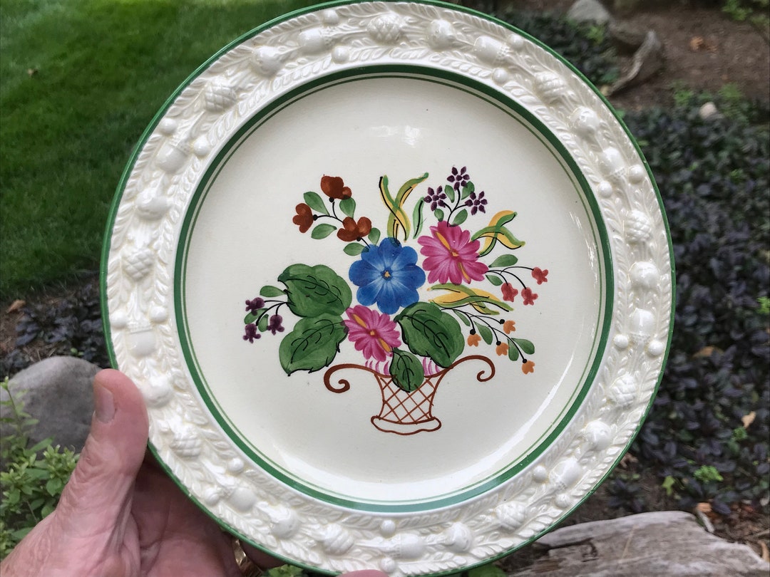 Vintage Adams Titian Ware Basket of Flowers Plate - 1896-1920s - From ...