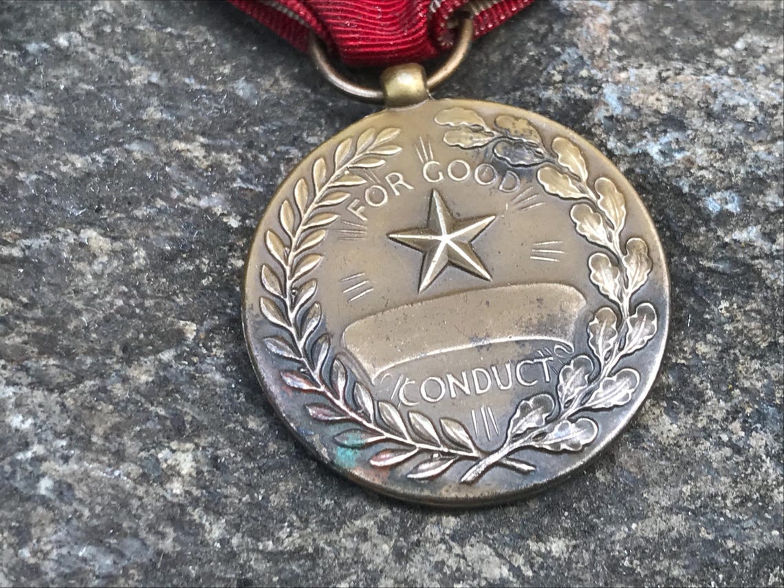 Vintage WWII US Army Good Conduct Medal - 1940s - From ...