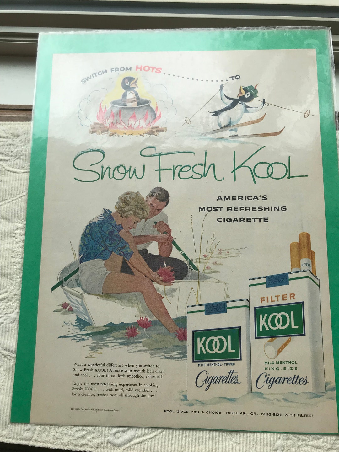 Vintage Brown & Williamson Tobacco Co Kool Cigarette Ad - Willie the ...