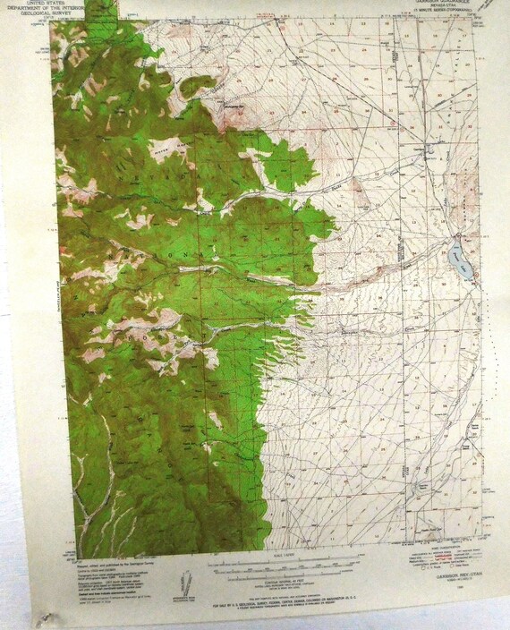 Vintage Map Utah Elevation