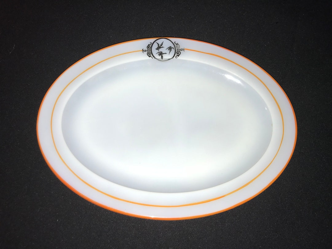 Vintage Hazel Atlas Flying Geese Ovide Platter - 1930s - From ...