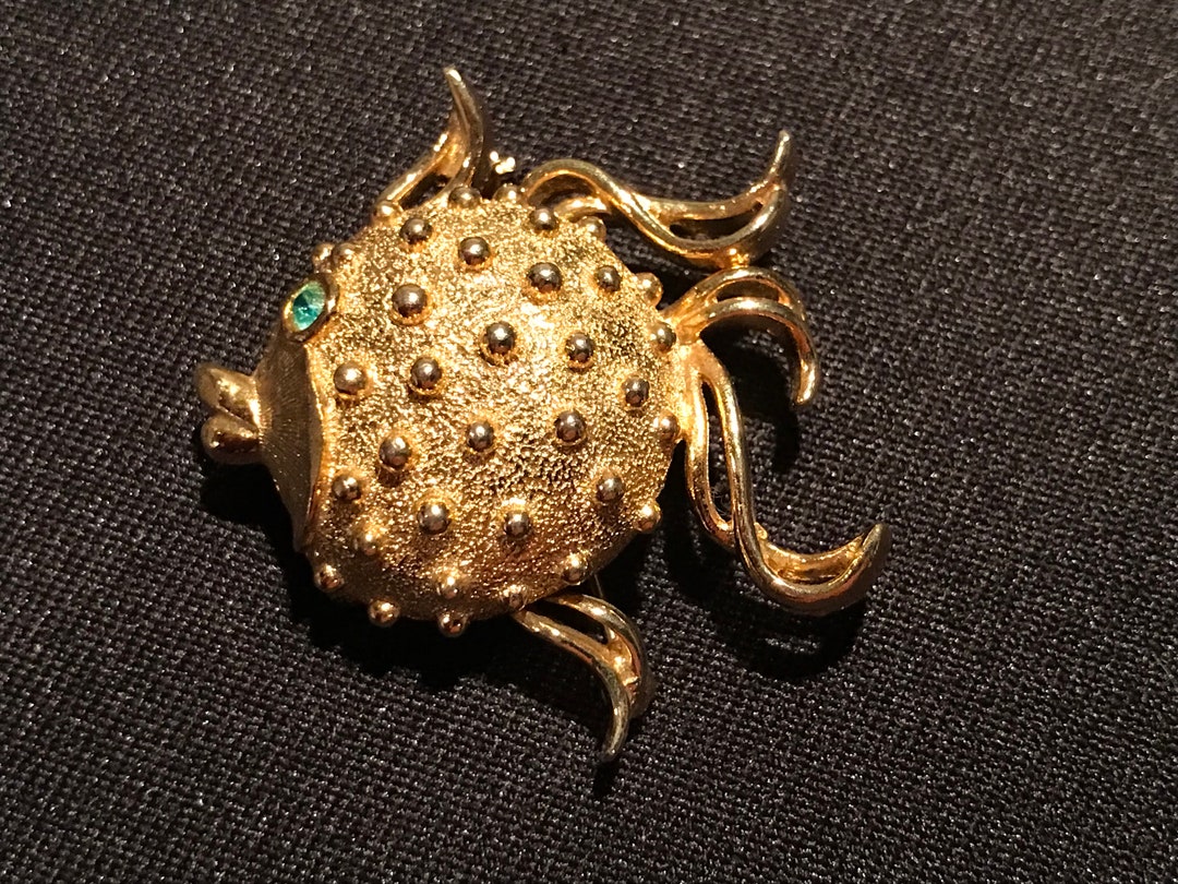 Vintage Fuller Brush Puffer / Blowfish Perfume Brooch - 1970s - From ...