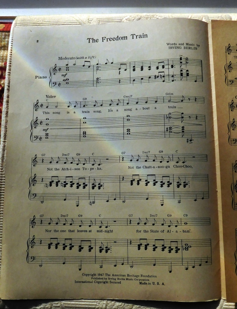 Vintage the Freedom Train Sheet Music by Irving Berlin - 1947 - From ...