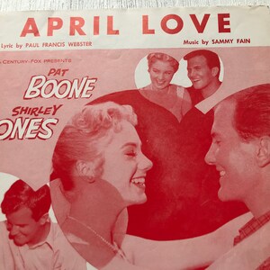 Vintage April Love Sheet Music From April Love Movie - 1957 - From ...