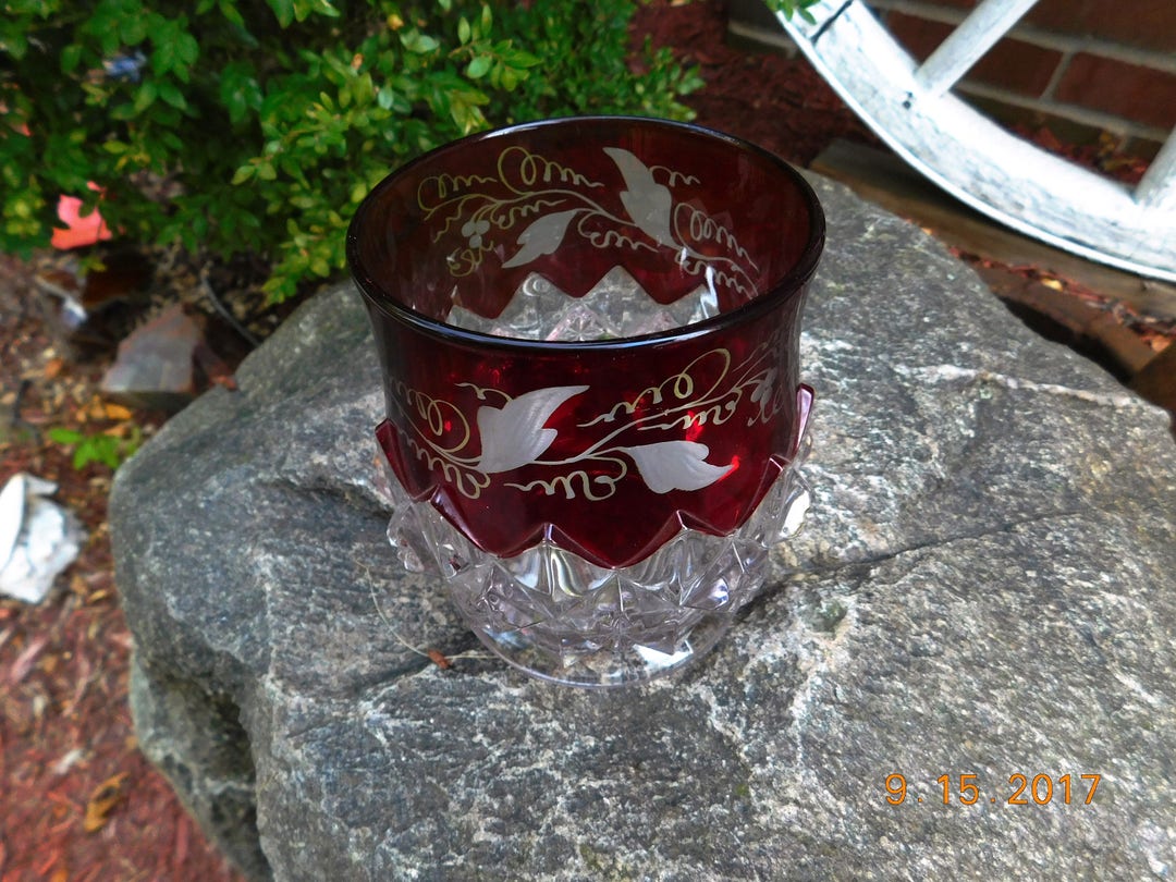 Vintage O'hara Glass Ruby Flashed O'hara's Diamond Spooner - 1885 ...