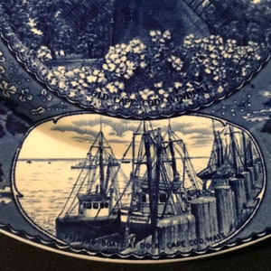 Vintage Jonroth Adams Blue Old Cape Cod Plate 1960s From ...