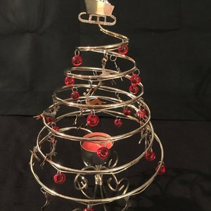 Vintage International Silver Plate Santa Spiral Bobble Votive Tree ...