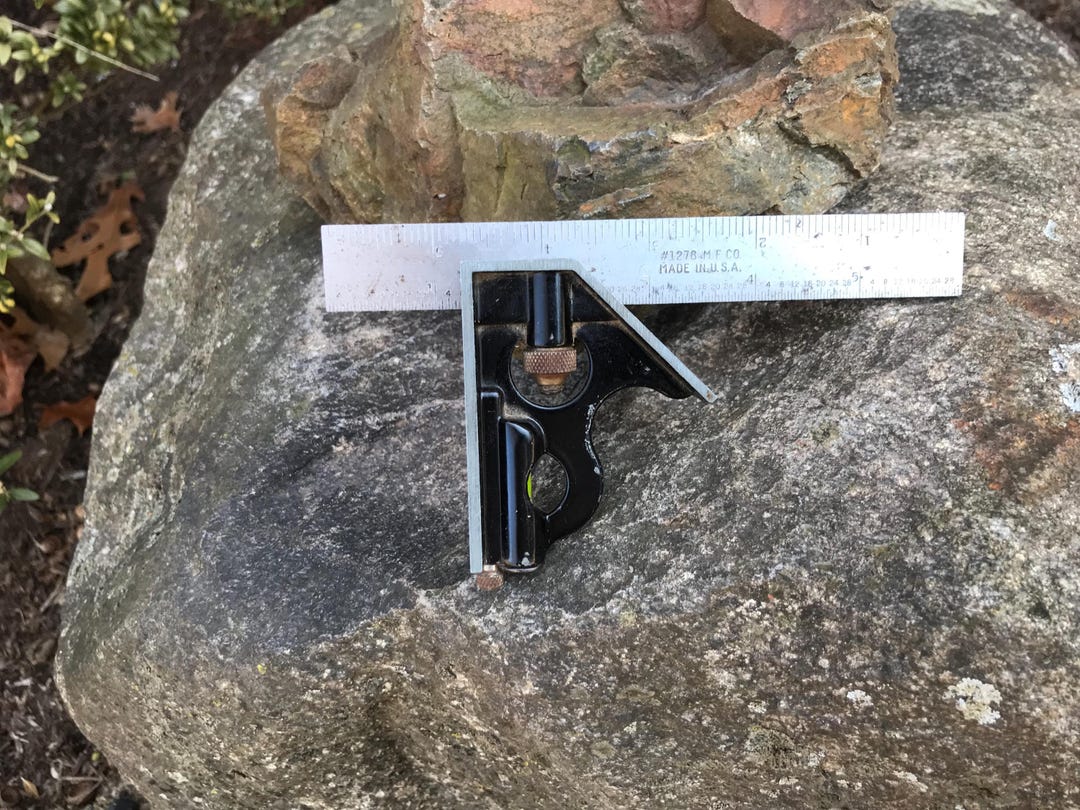 Vintage Miller Falls Machinist Combination Square, Bubble Level ...