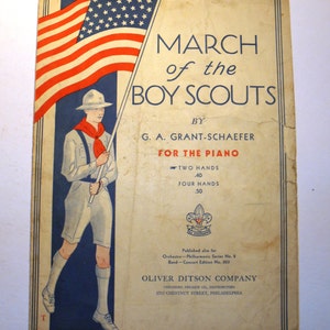 Vintage March of the Boy Scouts Sheet Music by G.A. Grant-schaefer ...