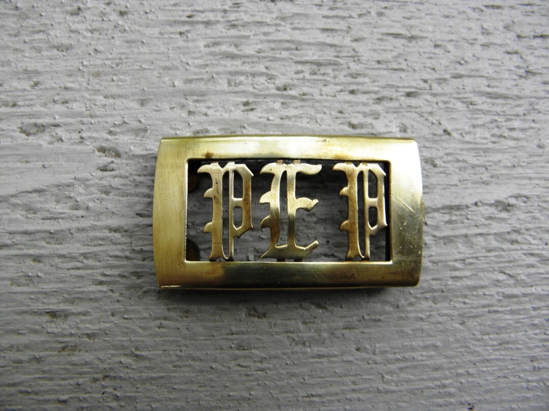 Vintage Brass PEP Monogram Belt Buckle - Patented 5/24/1910 - From ...
