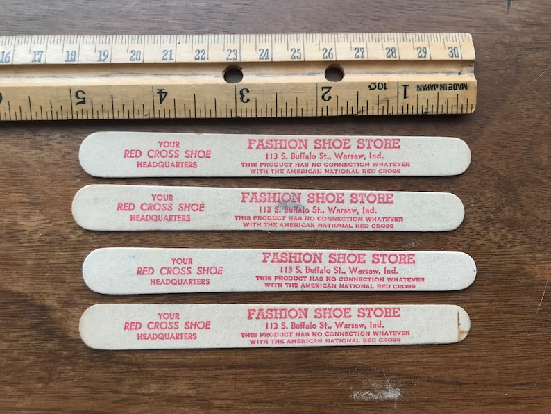 Vintage Advertising Emery Boards for Fashion Shoe Store / Red Cross ...