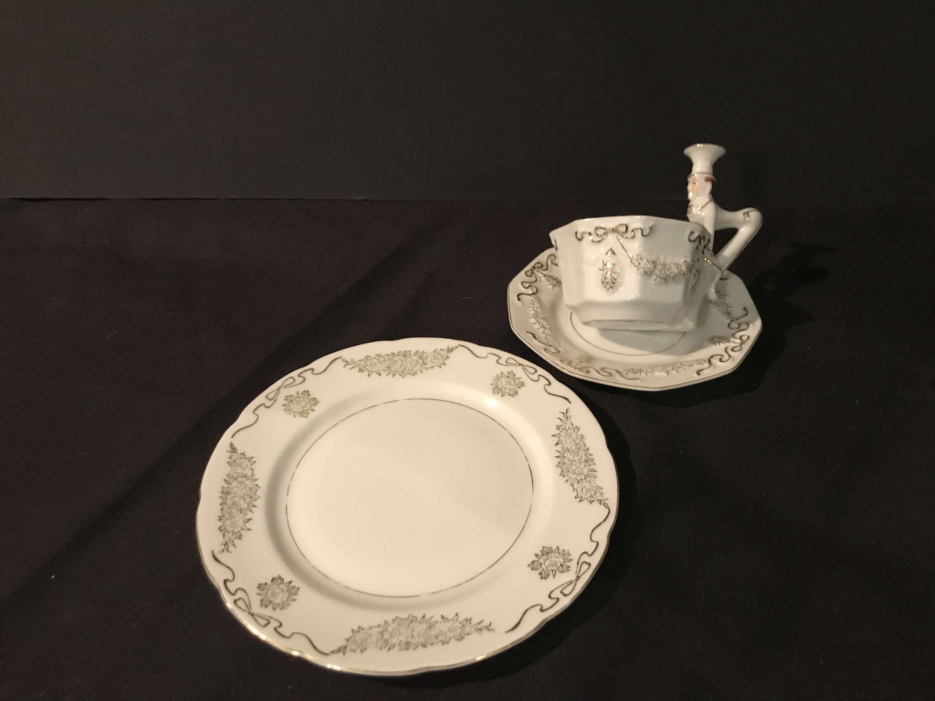 Vintage Mepoco Japan Victorian Lady & Butler Dessert Plate Cup | Etsy